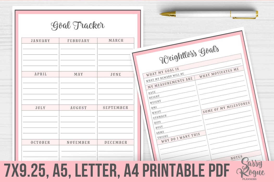 Weight Loss Journal Printable Fitness Planner Weight Loss - Etsy Canada