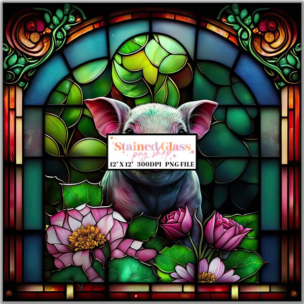 Stained Glass Pig - Etsy