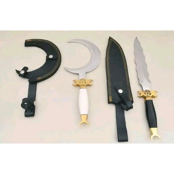 Handmade Custom Crescent Moon Dagger Ritual Athame Boline - Etsy