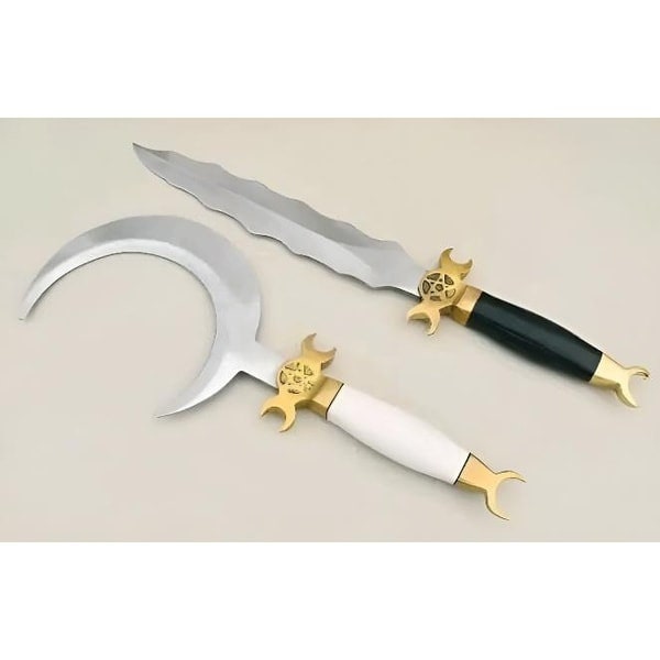 Handmade Custom Crescent Moon Dagger Ritual Athame Boline - Etsy