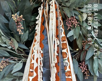 Pumpkin Spice Ribbon Set, Ribbon Set for Fall Decor and Wreaths, Ribbon ...