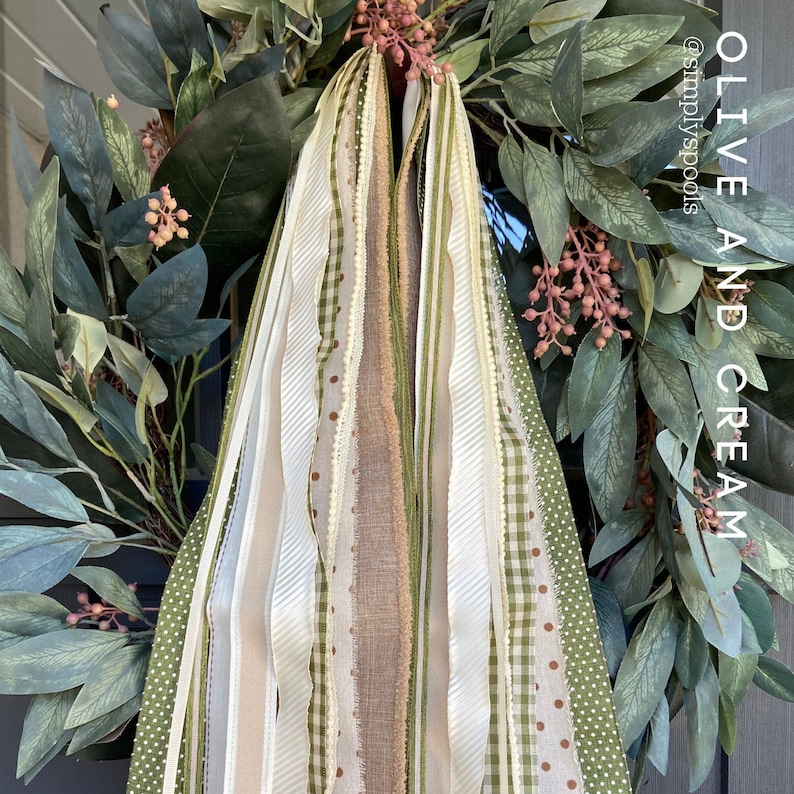 Olive Green and Cream Neutral Ribbon Set - Etsy
