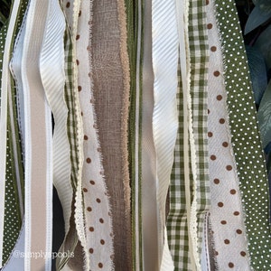 Olive Green and Cream Neutral Ribbon Set - Etsy