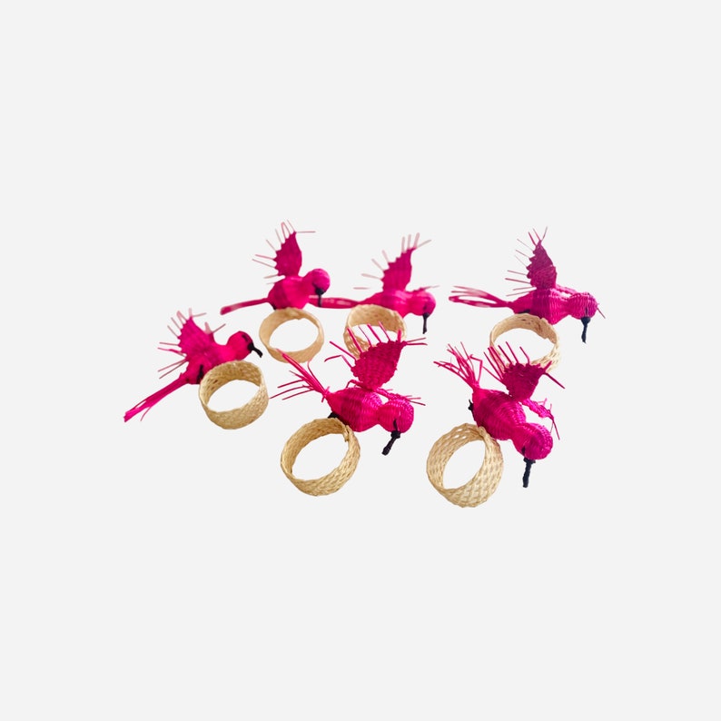 Pink Fuchsia Hummingbird Napkin Rings Handmade Home Decor - Etsy