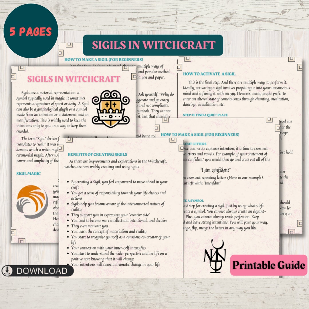 Sigil Grimoire Pages| Witchcraft Book |book of Shadows - Etsy