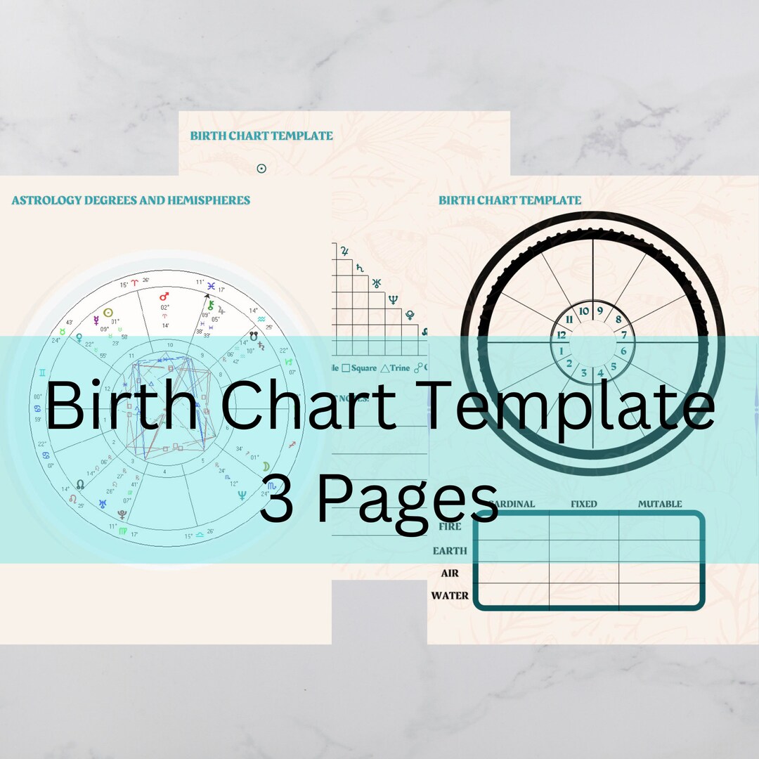 Birth Chart Template |astrology - Etsy