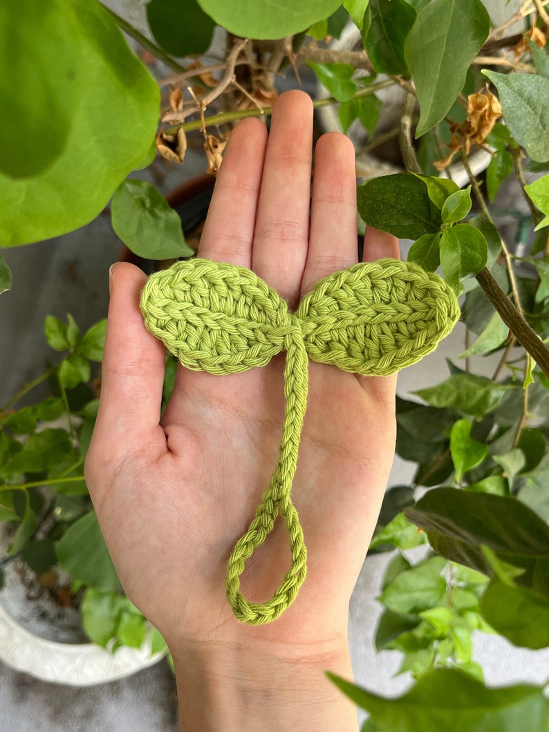 Crochet Sprout Leaves | Headphones, Bookmark, Cable Tie - Etsy