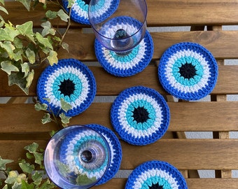 Blue Evil Eye Coasters Coasters Each SOLD INDIVIDUALLY - Etsy
