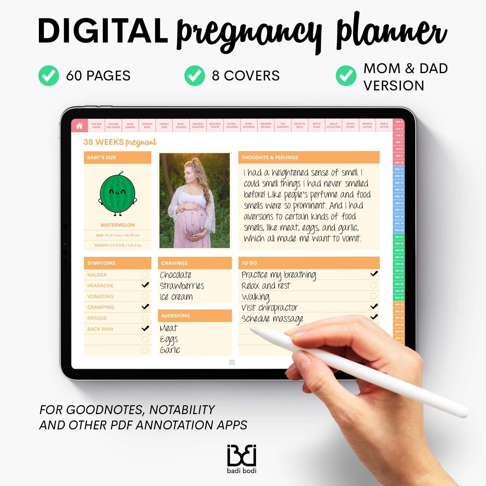 Pregnancy Journal Digital, Pregnancy Planner, Pregnancy Diary, PDF ...