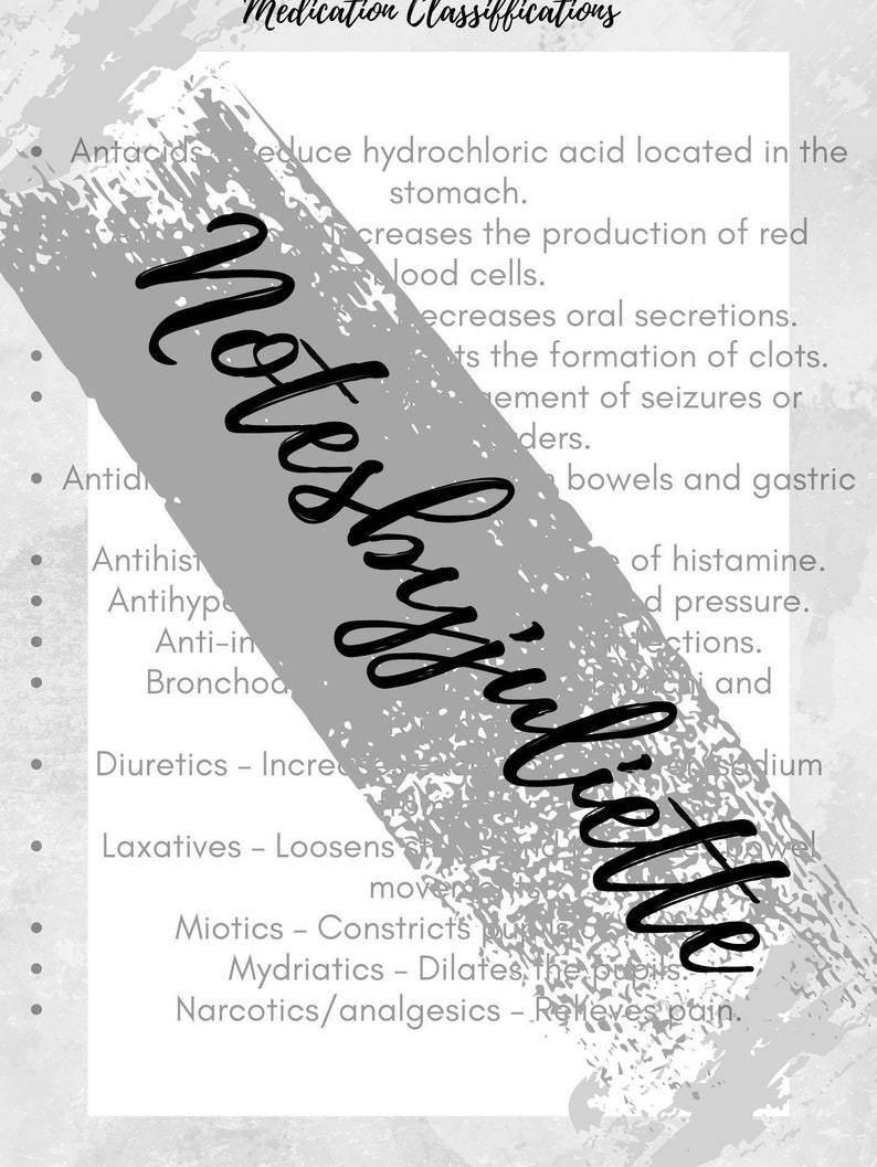 Nclex Study Cheat Sheet (pharmacology, Suffixes and Antidotes) 3 Pages ...
