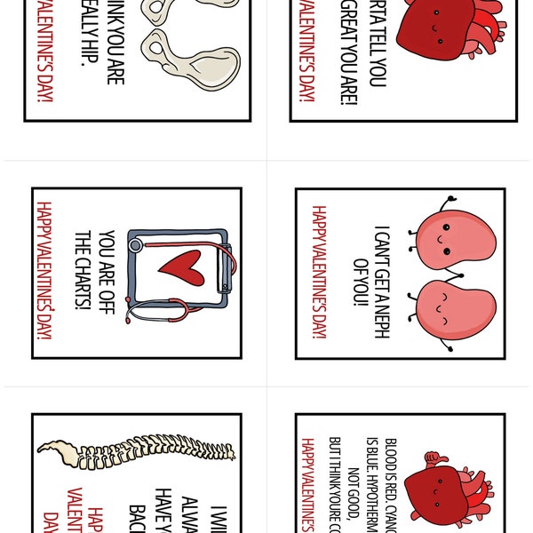 Anatomy Valentines Card - Etsy