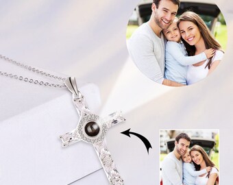 Photo Projection Cross Necklace - Etsy