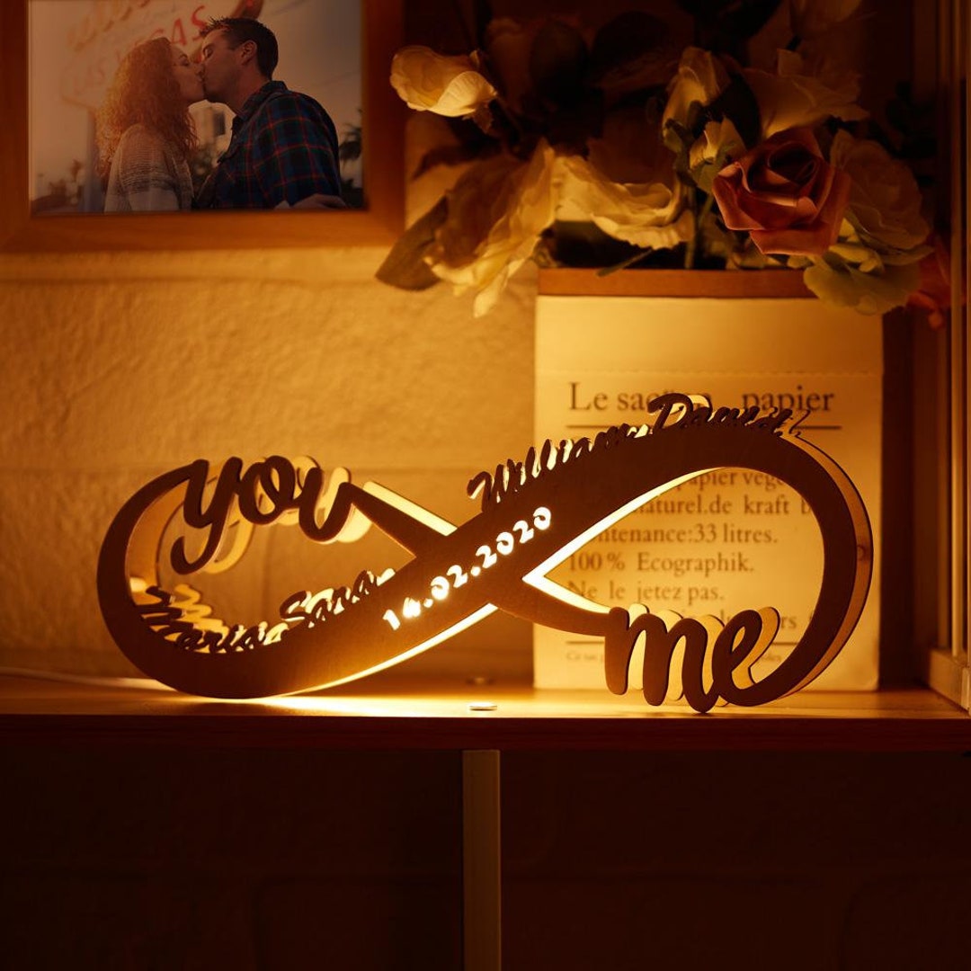Custom Engraved Night Light Infinity Name Wood Night Lamp - Etsy