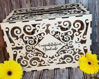 Wooden Card Box for Graduation - Etsy