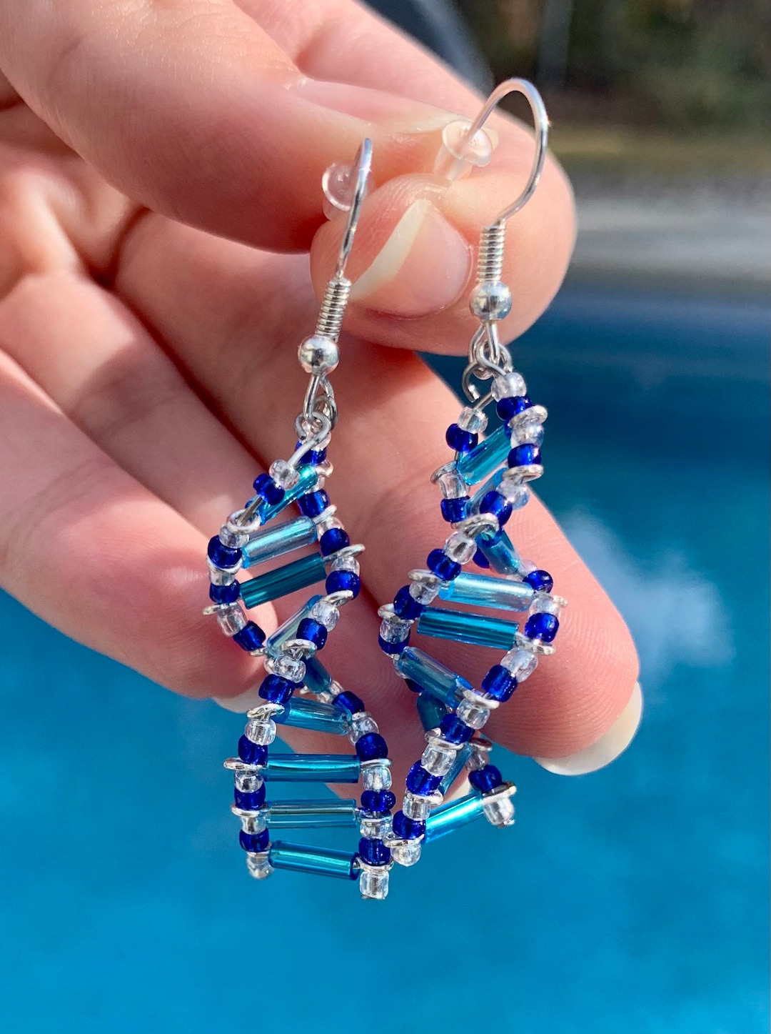 Handmade Science DNA Double Helix Beaded Earrings - Etsy