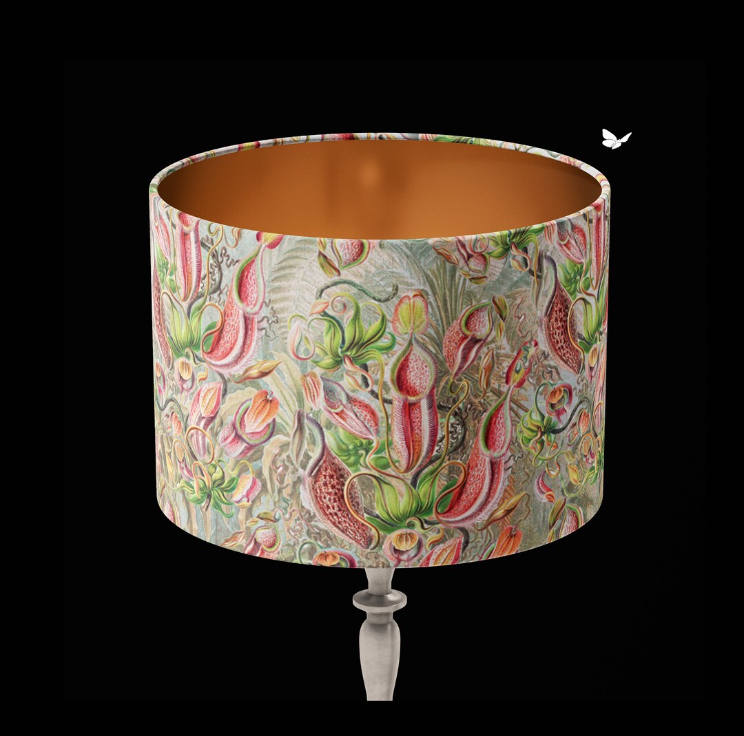 Floral Lampshade, Colourful Lampshade, Large Lamp Shade With Gold ...