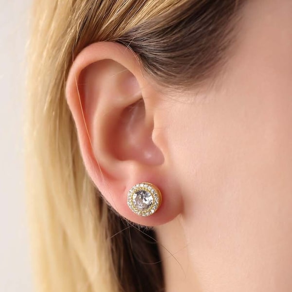 Solitaire Earrings - Etsy UK