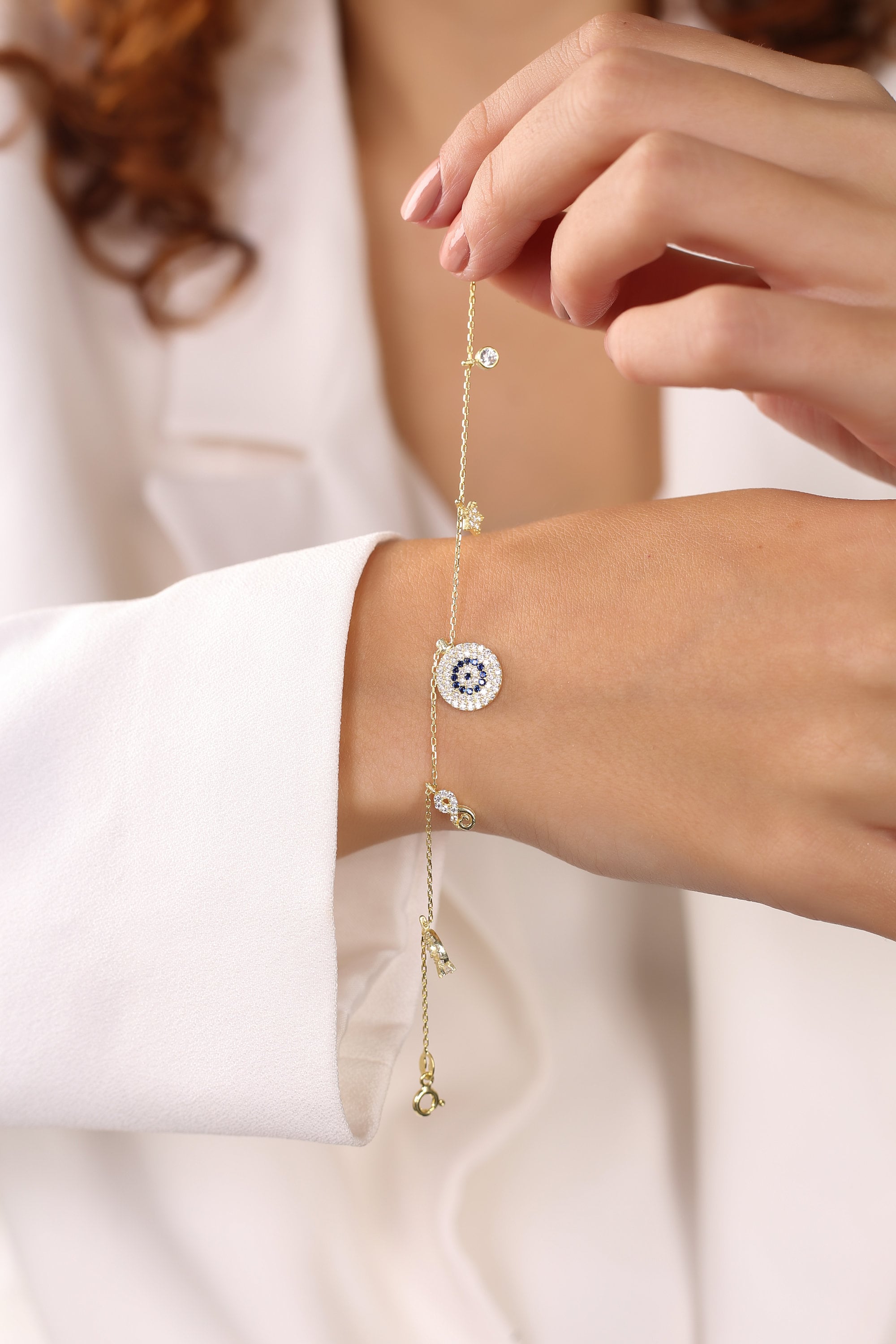 Silver Evil Eye Chance Bracelet Evil Eye Bracelet Eye - Etsy