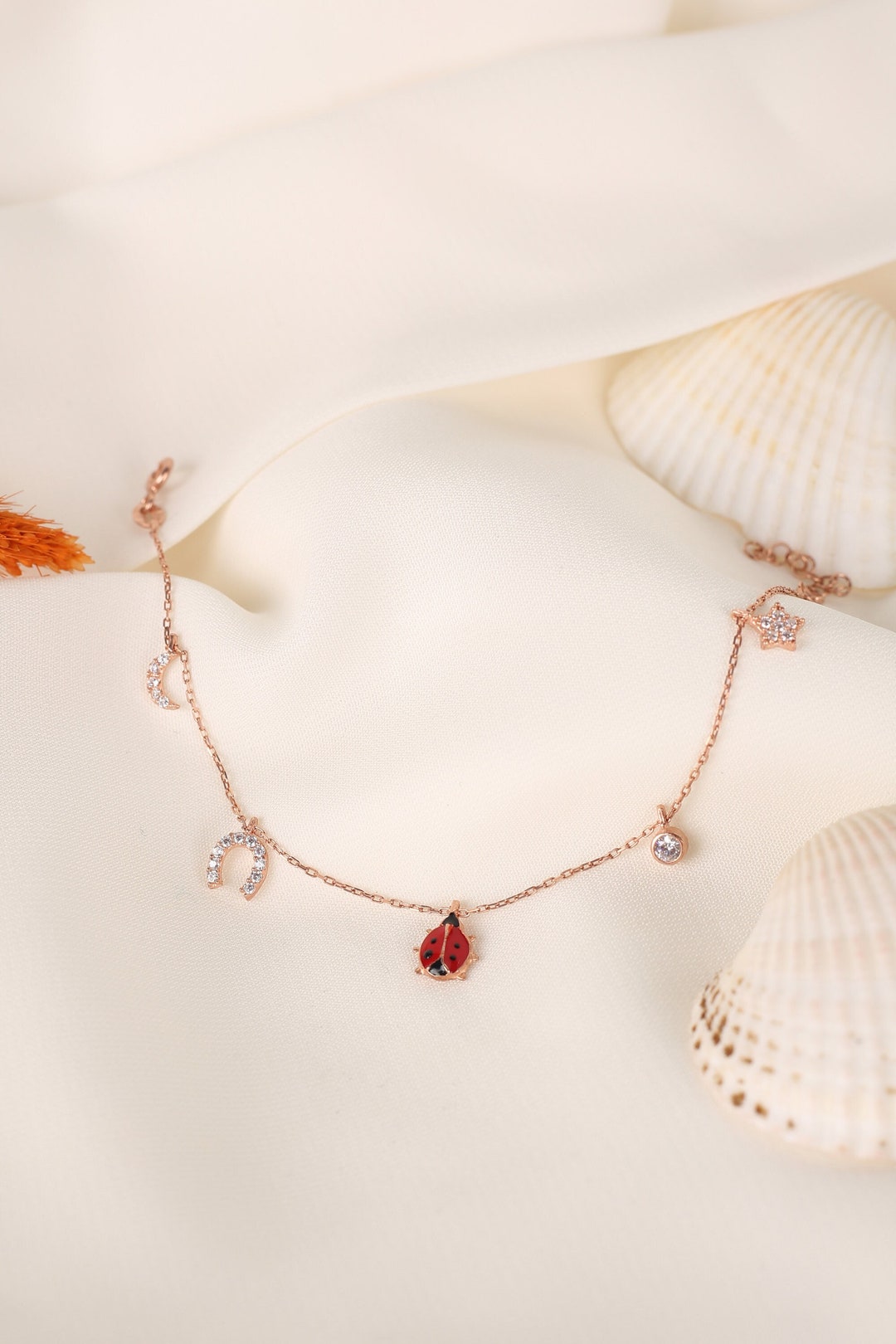 Silver Ladybug Chance Bracelet, Chance Bracelet, Eye Bracelet, Dainty ...