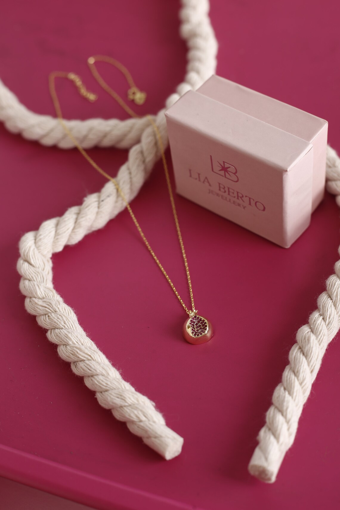 Pomegranate Necklace in 925k Silver - Etsy