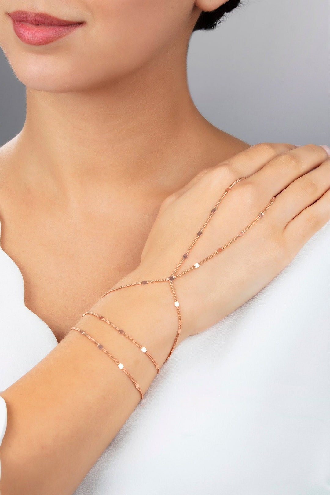 925k Silver Scaly Hand Chain , Silver Chain Bracelet , Silver Bashmer ...