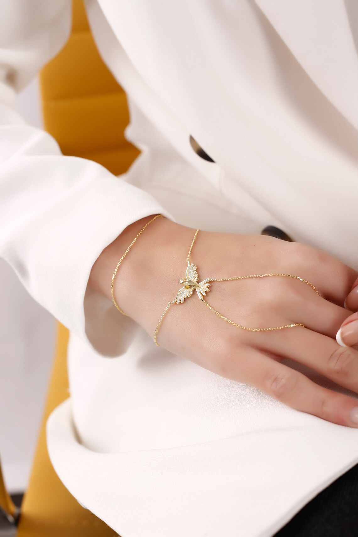 925k Silver Phoenix Hand Chain Silver Chain Bracelet - Etsy