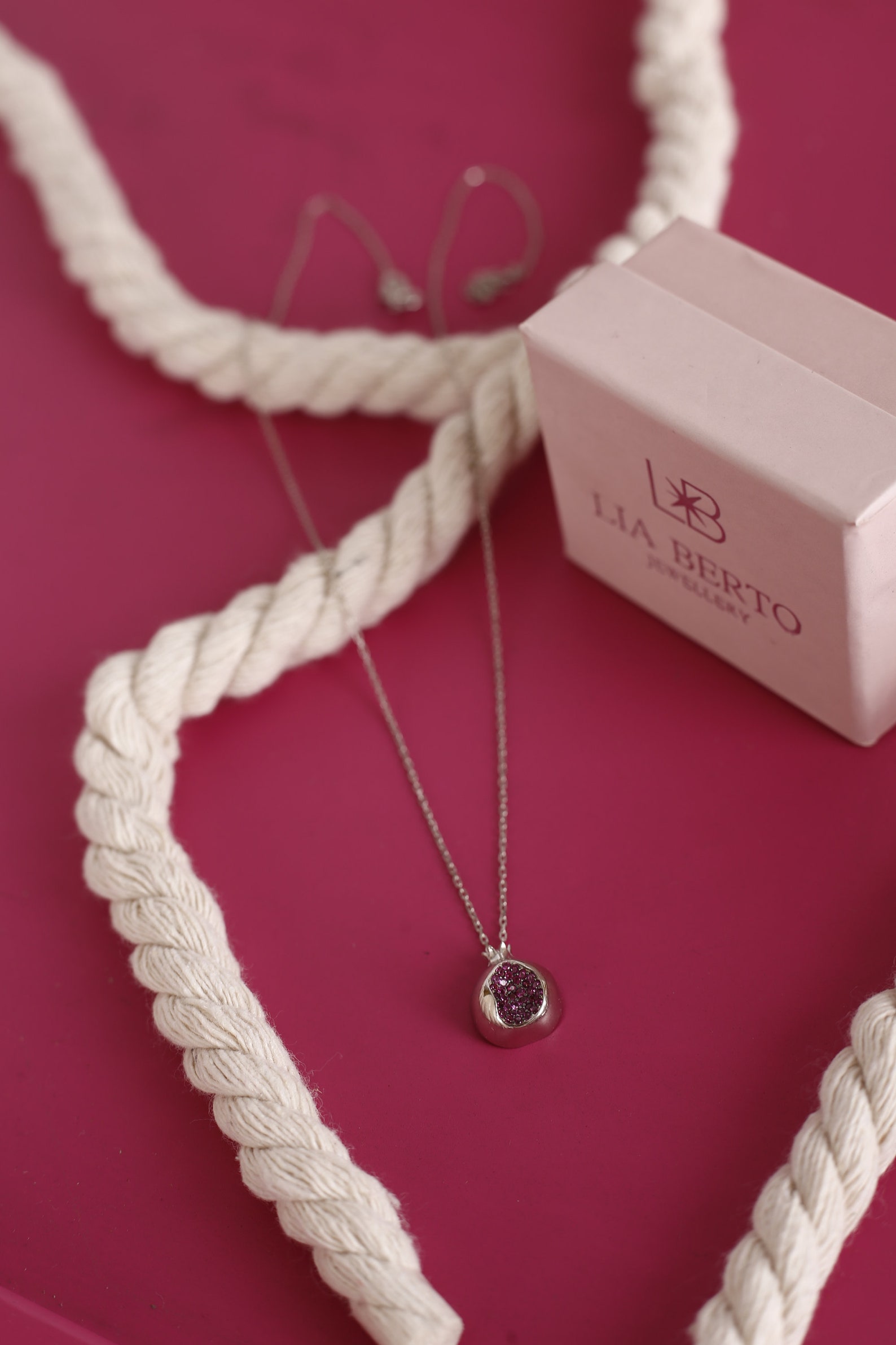 Pomegranate Necklace in 925k Silver - Etsy