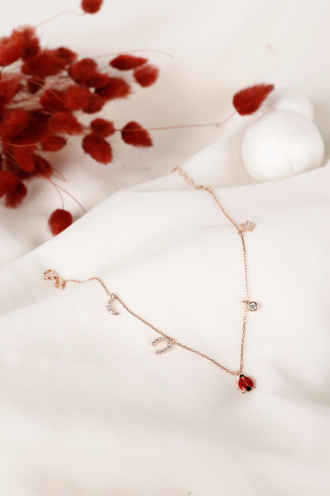 Ladybug Chance Silver Anklet,sterling Silver Anklet, Anklet Bracelet ...