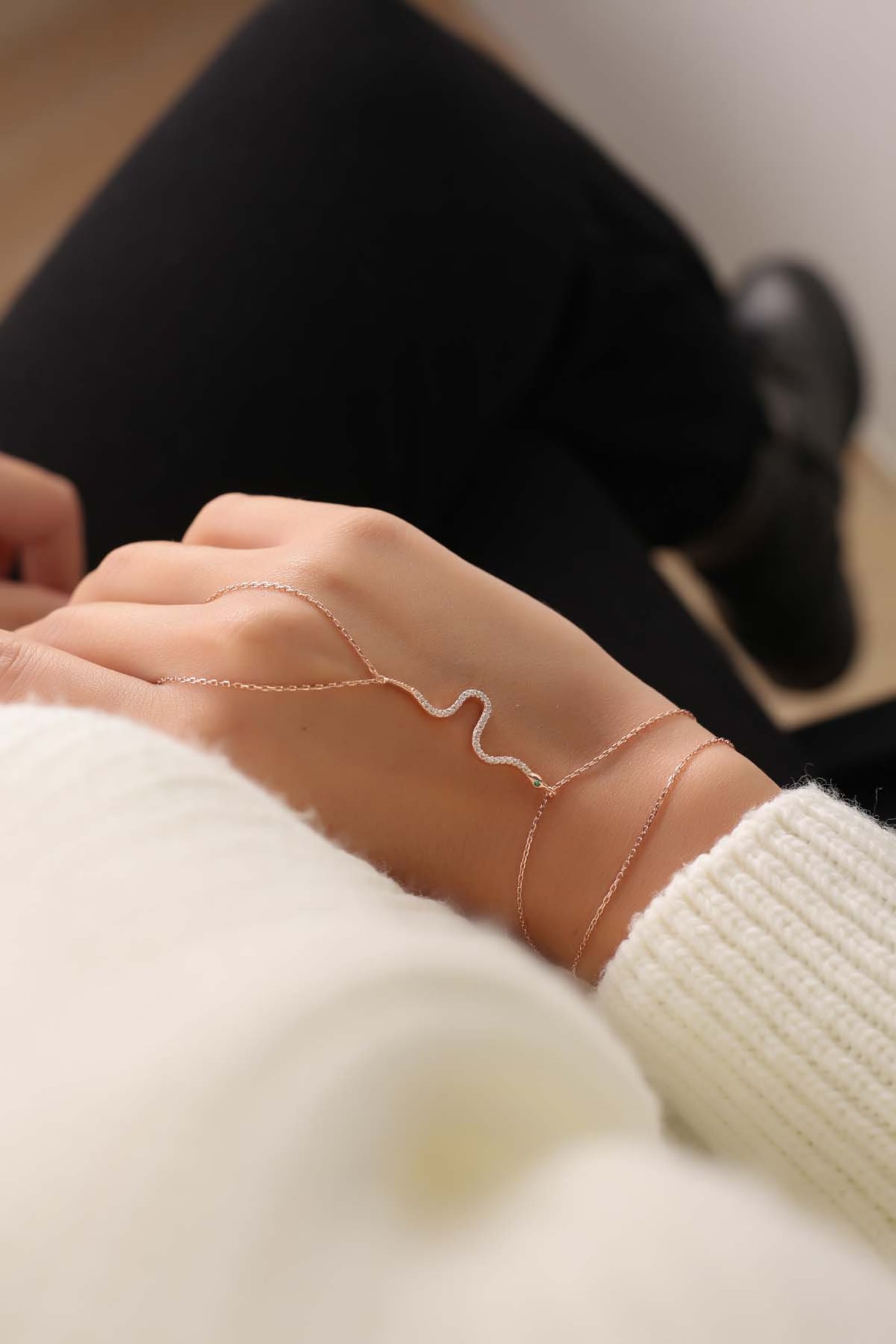 925k Silver Snake Hand Chain Silver Chain Bracelet Silver - Etsy