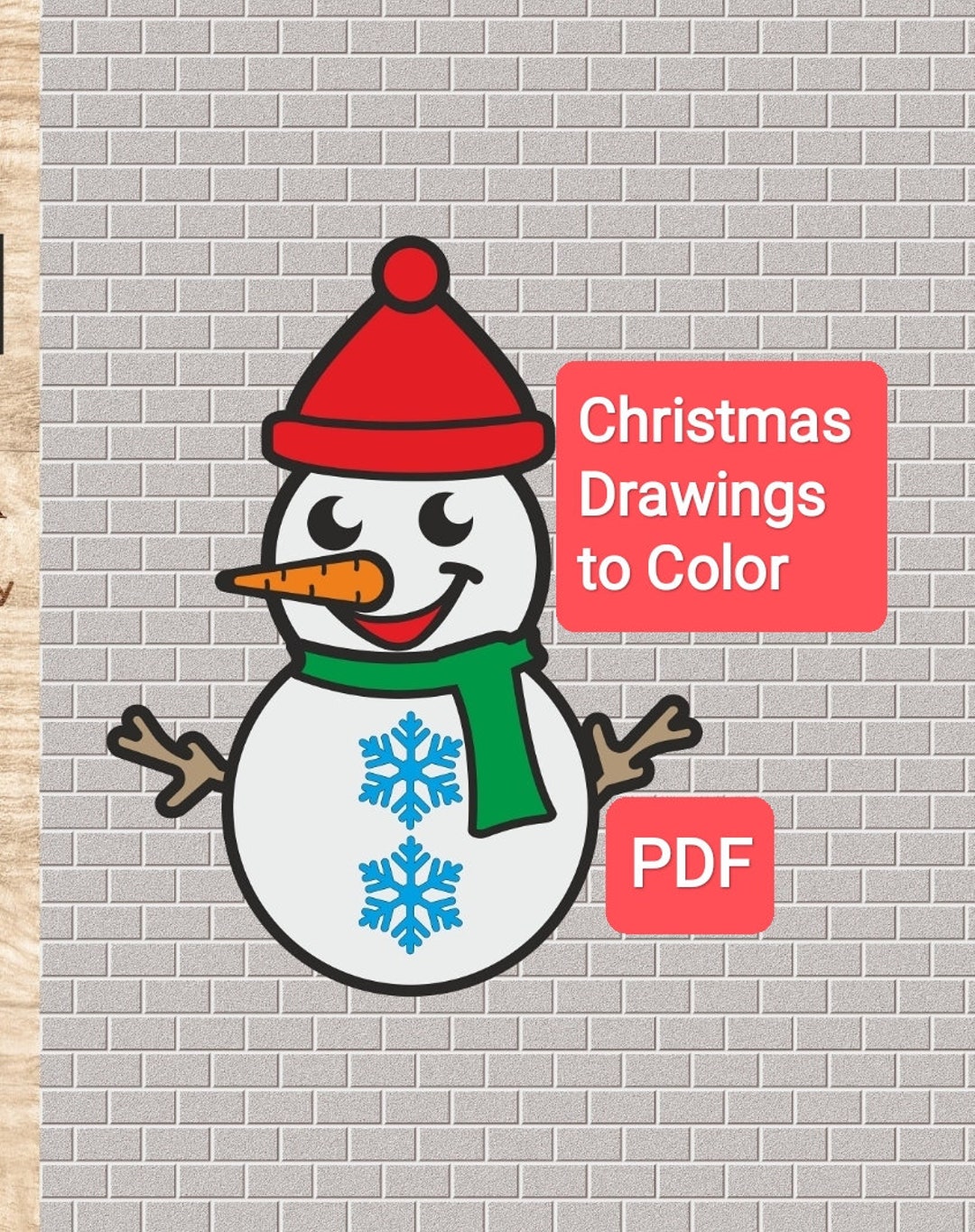 Christmas Drawings to Color- PDF - Etsy