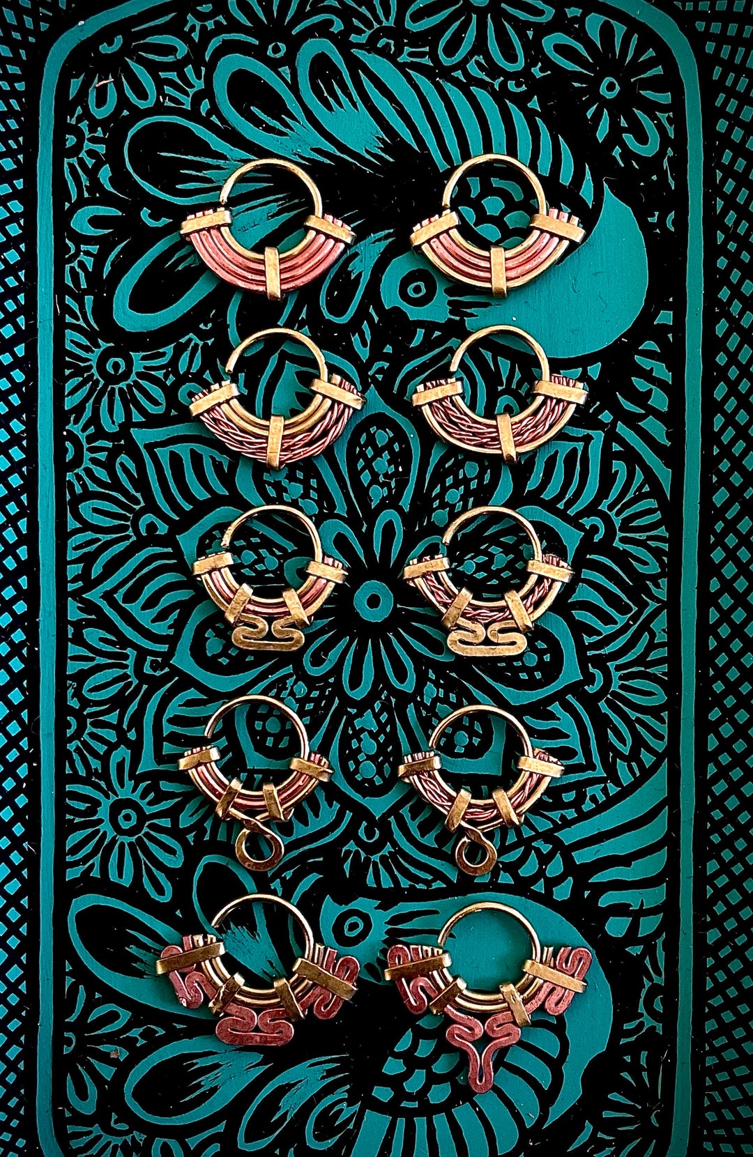 Filigree Septum Piercings Handmade in Mexico— Brass + Copper - Etsy