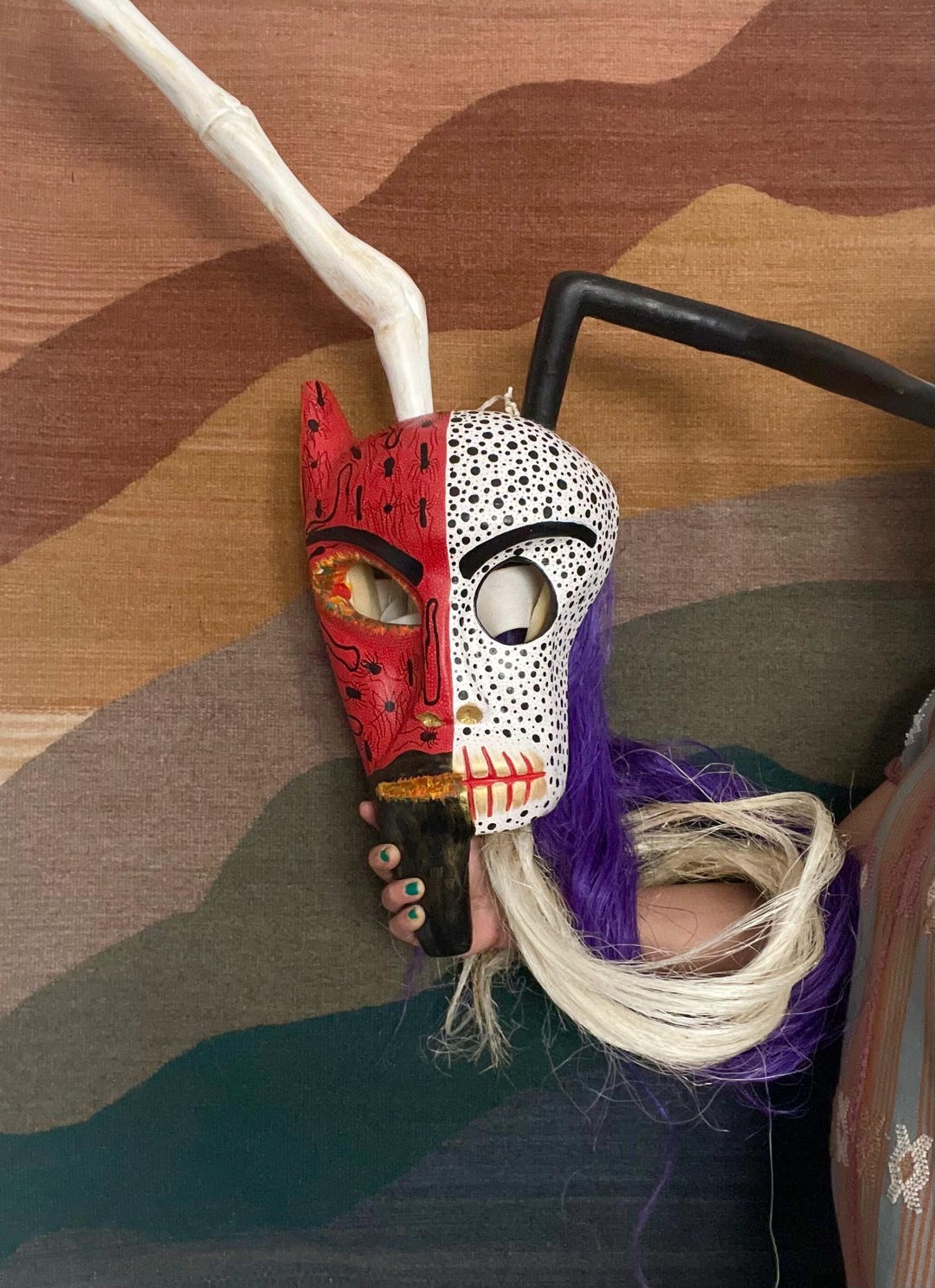 Extra Large (5 Ft) Ceremonial Oaxacan Carnaval Wooden Devil Mask ...