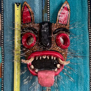 Mexican Jaguar Danza Del Tigre La Tigrada Tecuani Mask With Genuine ...