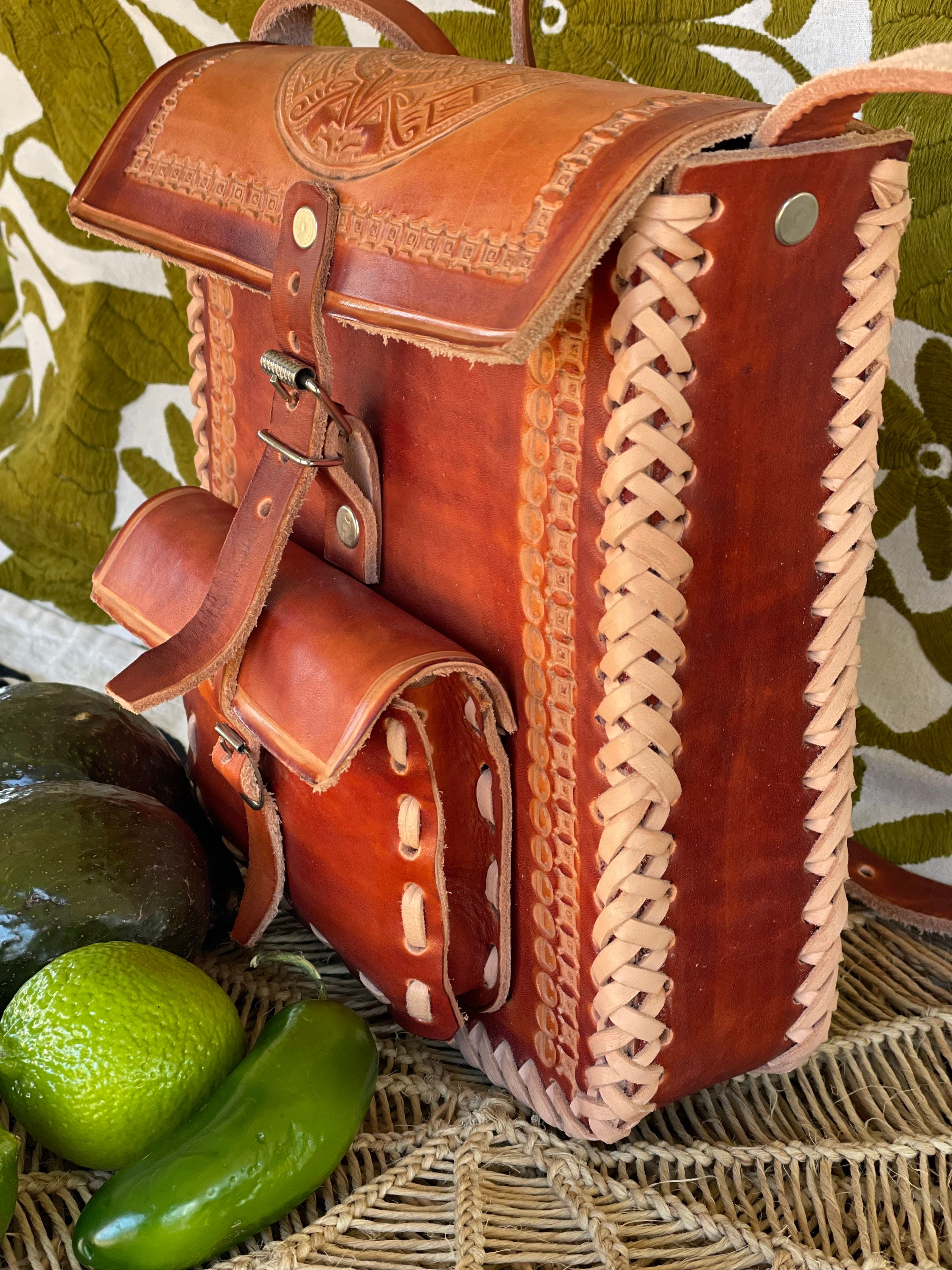 Medium Aztec Calendar Stamped Leather Mexican Crossbody Purse | Etsy