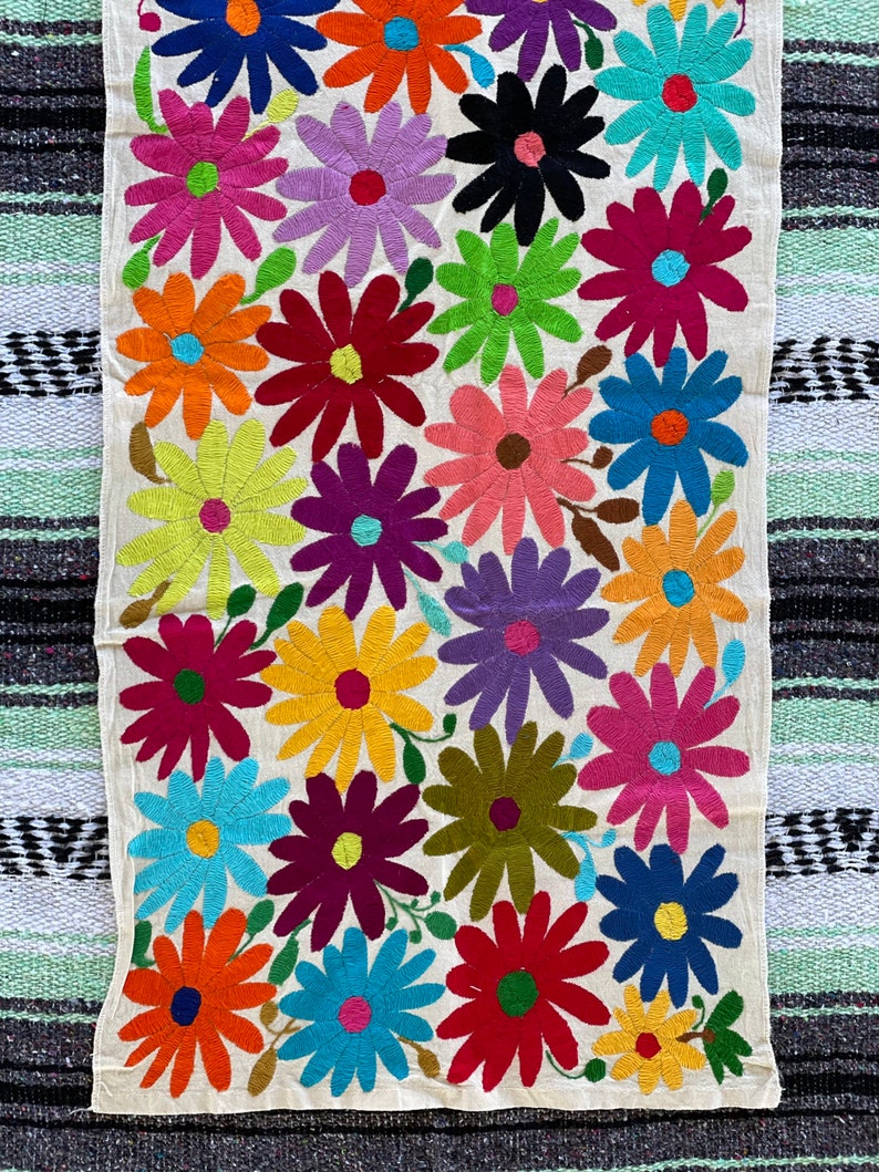 Colorful Otomi Hand Embroidered Tenango Style Flower - Etsy