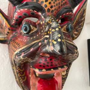 Beautiful Demon in Earth Tones—tecuani Mexican Mask From Guerrero ...