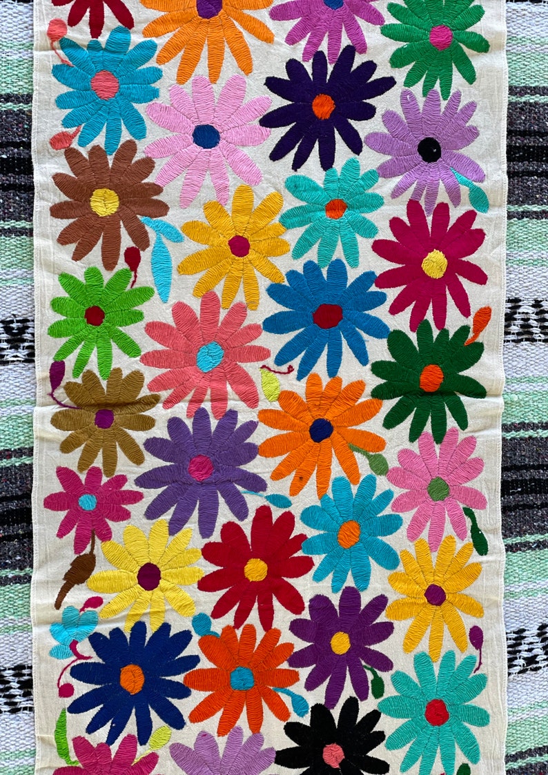 Colorful Otomi Hand Embroidered Tenango Style Flower - Etsy