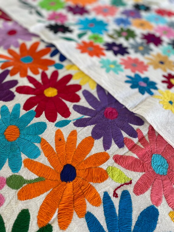 Colorful Otomi Hand Embroidered Tenango Style Flower - Etsy