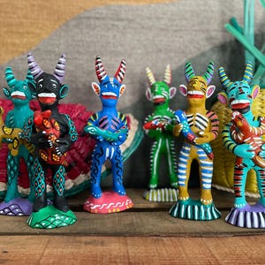 Little Diablitos in Painted Earthenware—purépecha Mexican Devil Figures ...