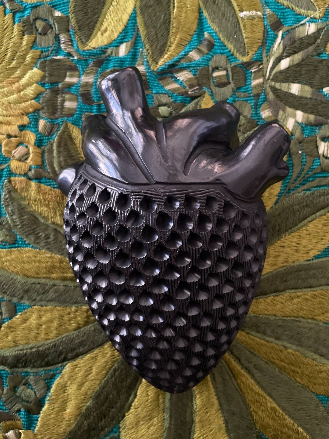 Hand Carved Oaxacan Black Pottery Heart Corazón De Barro Negro ...