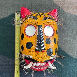 Mexican Jaguar Danza Del Tigre La Tigrada Tecuani Mask With Genuine ...