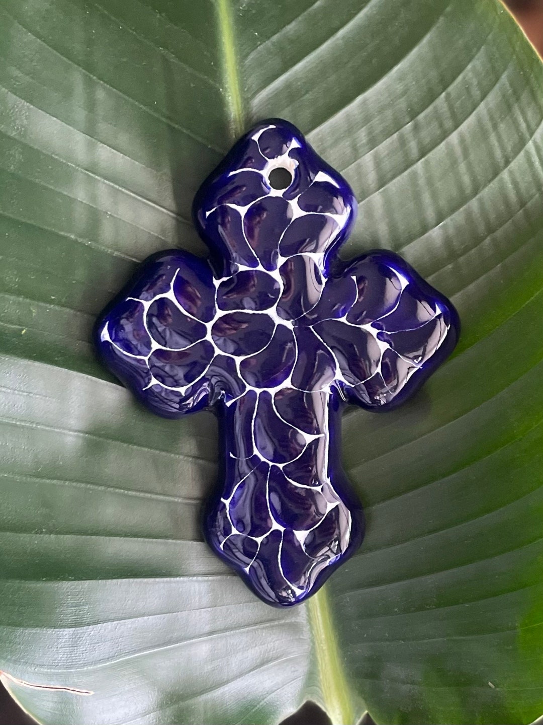 Blue Talavera Cross From Puebla, Mexico - Etsy