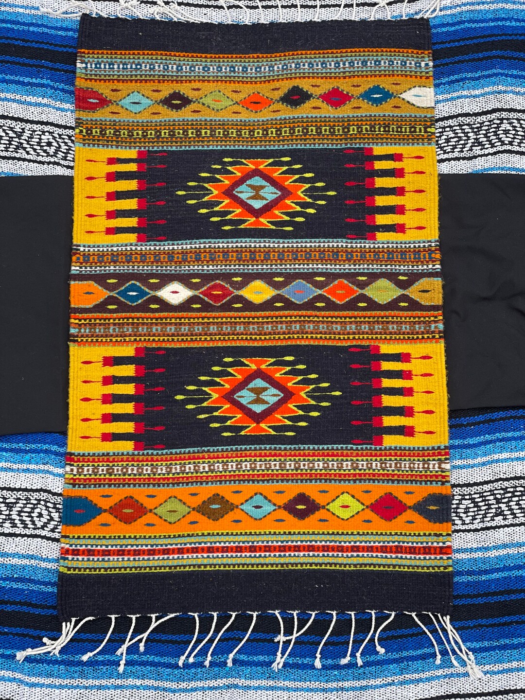 Handwoven Colorful Wool Rug From Teotitlan Del Valle Oaxaca - Etsy