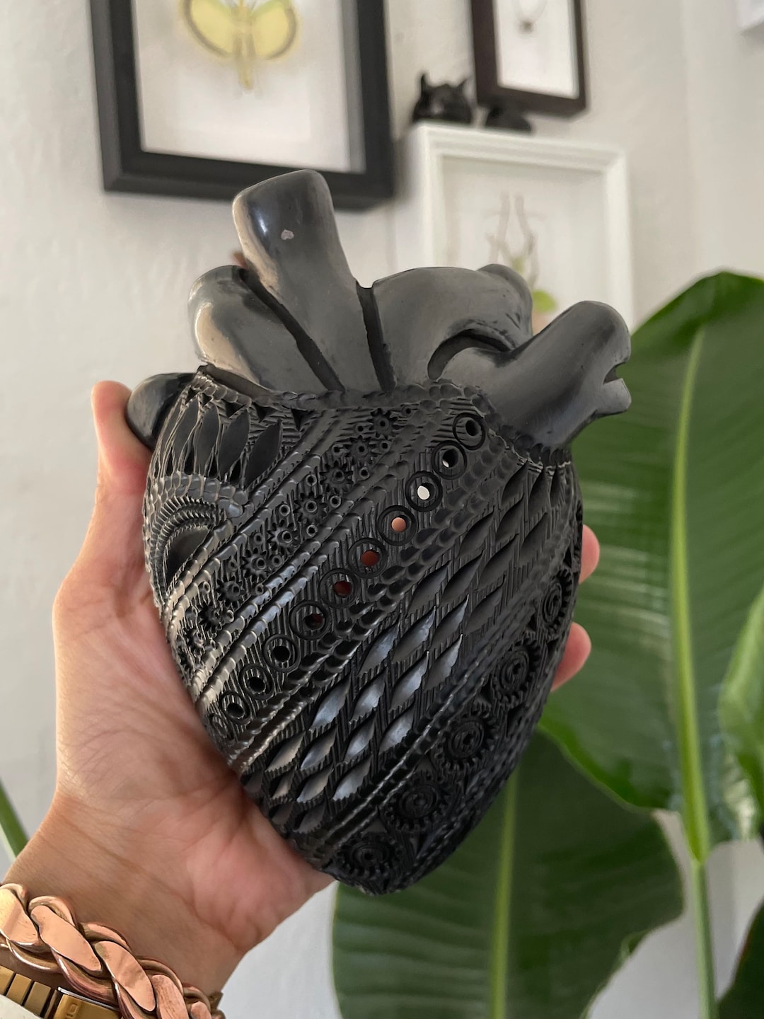 Hand Carved Oaxacan Black Pottery Heart Corazón De Barro - Etsy