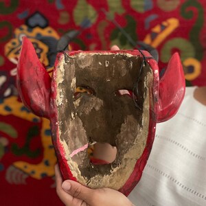 Beautiful Demon in Earth Tones—tecuani Mexican Mask From Guerrero ...