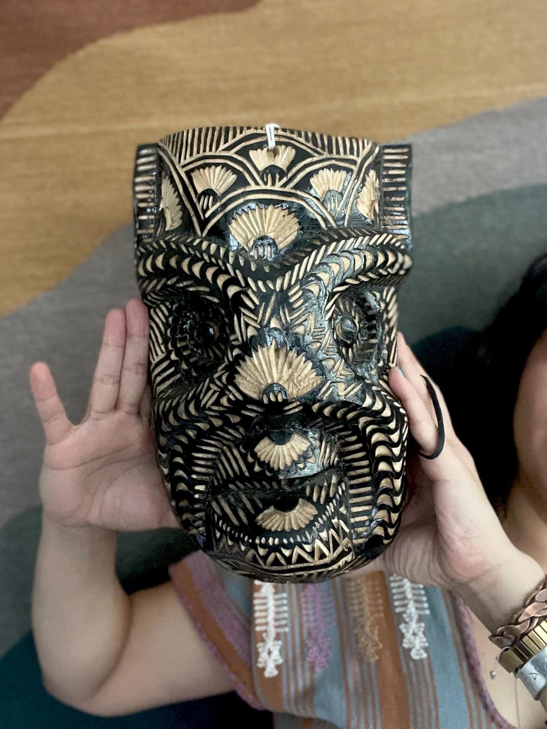 Tzintzuntzan Purépecha Carved Wood Mask—unique Piece - Etsy