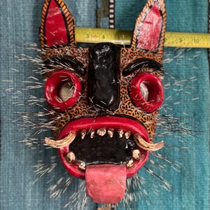 Mexican Jaguar Danza Del Tigre La Tigrada Tecuani Mask With Genuine ...