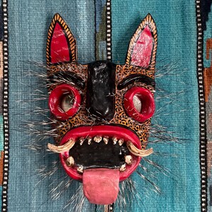 Mexican Jaguar Danza Del Tigre La Tigrada Tecuani Mask With Genuine ...