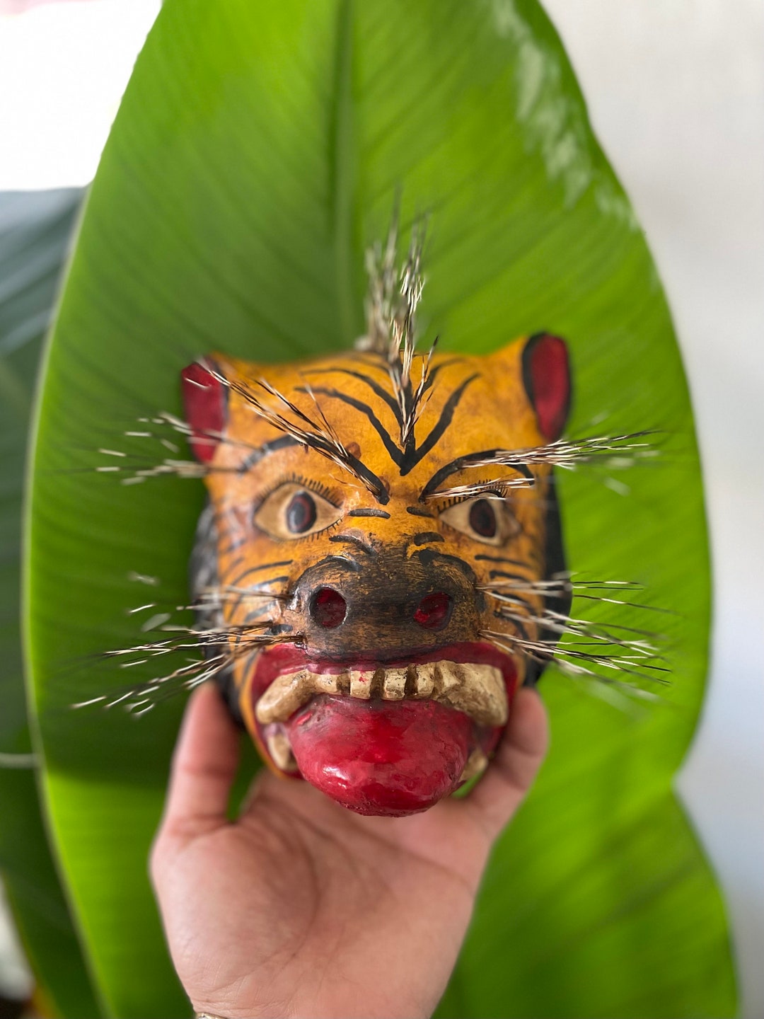 Mexican Jaguar Tigrada Tecuani Mask With Boar Bristlesmascara Tehuani ...