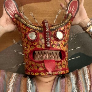 Leather Mexican Jaguar Danza Del Tigre La Tigrada Tecuan Fighting Mask ...